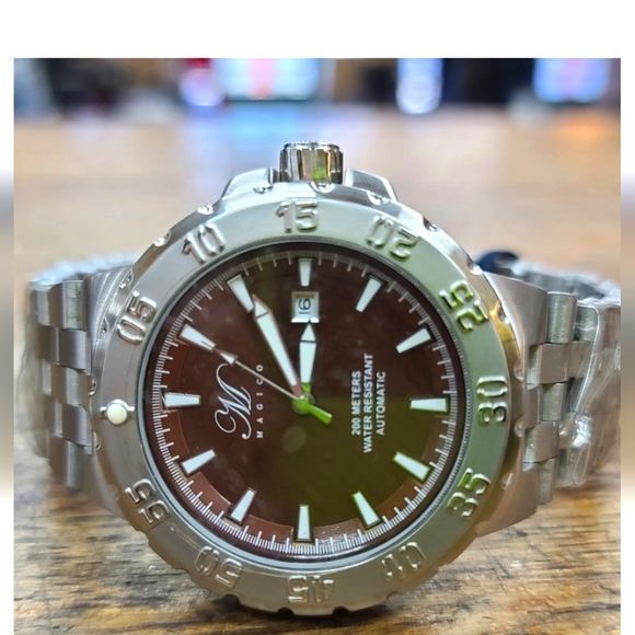 magico | Accessories | Magico 20044 Mens 48mm Brown Dial Diver ...